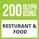 200 Restaurant & Food Glyph Inverted Icons, Icons | GraphicRiver