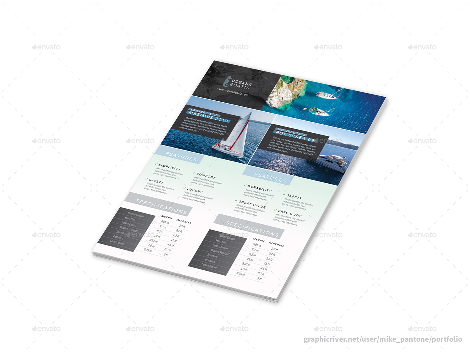 Sailboats and Luxury Yachts Flyers – 4 Options, Print Templates ...