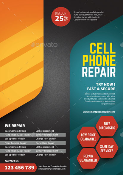 Celular Phone Repair, Print Templates | GraphicRiver