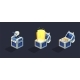 Treasure Chest, Open and Closed Blue Boxes, Vectors | GraphicRiver