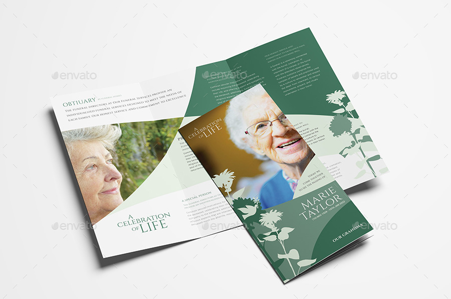 Funeral Service Trifold Brochure Template, Print Templates | GraphicRiver