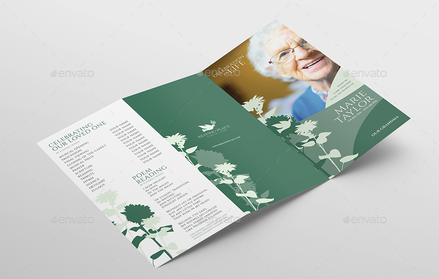 Funeral Service Trifold Brochure Template, Print Templates | GraphicRiver