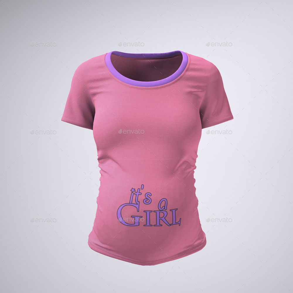 Maternity Top or Pregnancy T-Shirt With Long or Short Sleeves Mock-Up ...