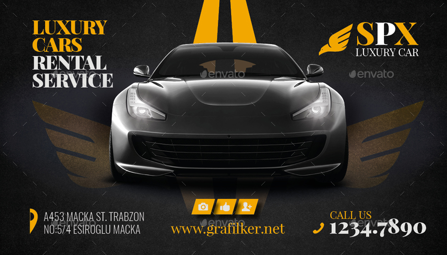 Rent A Car Business Card Templates, Print Templates | GraphicRiver