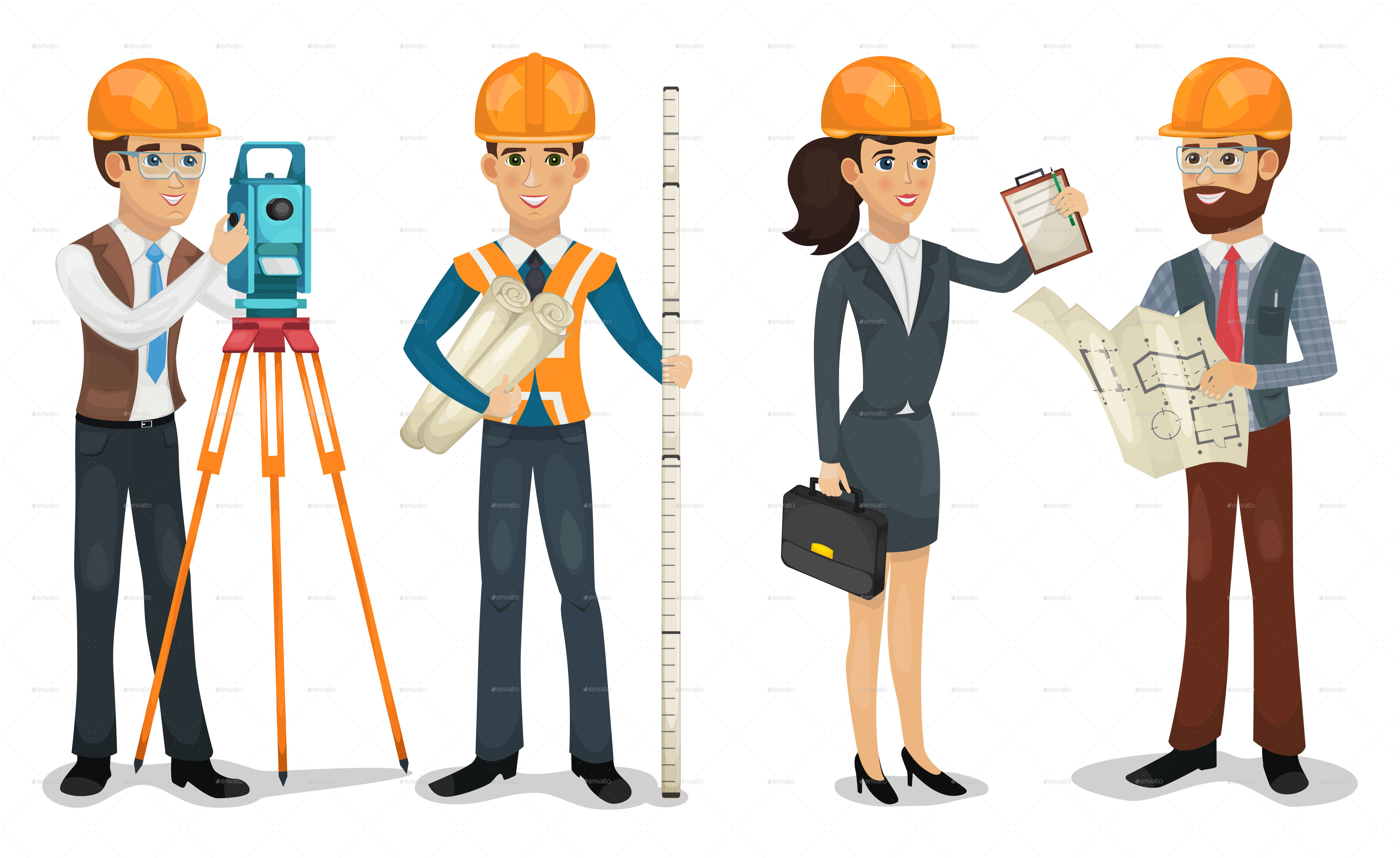 Civil Engineers, Vectors | GraphicRiver