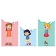 Label Design With Three Girls, Vectors | GraphicRiver