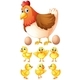 Hen And Six Chicks, Vectors | GraphicRiver