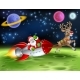 Santa Claus Rocket Sleigh Space Christmas Cartoon, Vectors | GraphicRiver