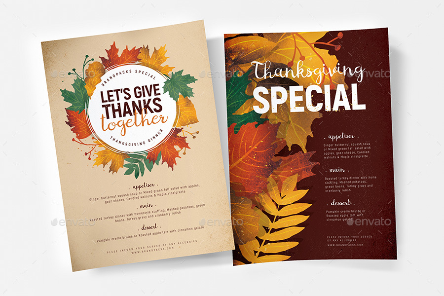 Thanksgiving Menu Poster Template, Print Templates | GraphicRiver