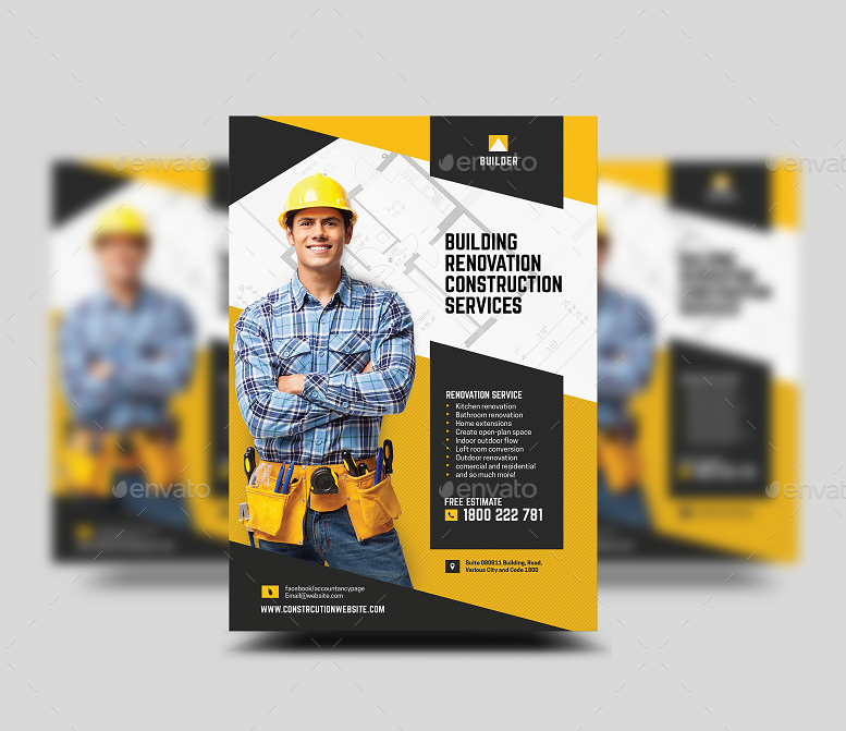 Builder Flyer, Print Templates | GraphicRiver