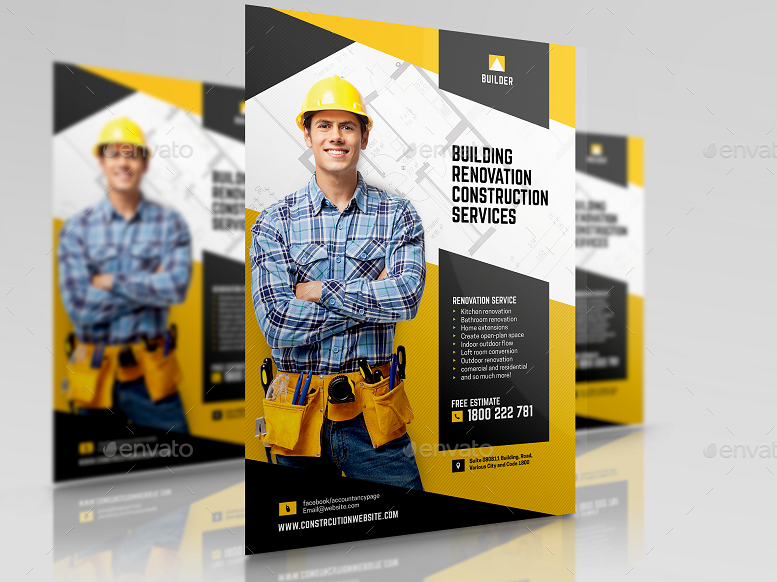 Builder Flyer, Print Templates | GraphicRiver