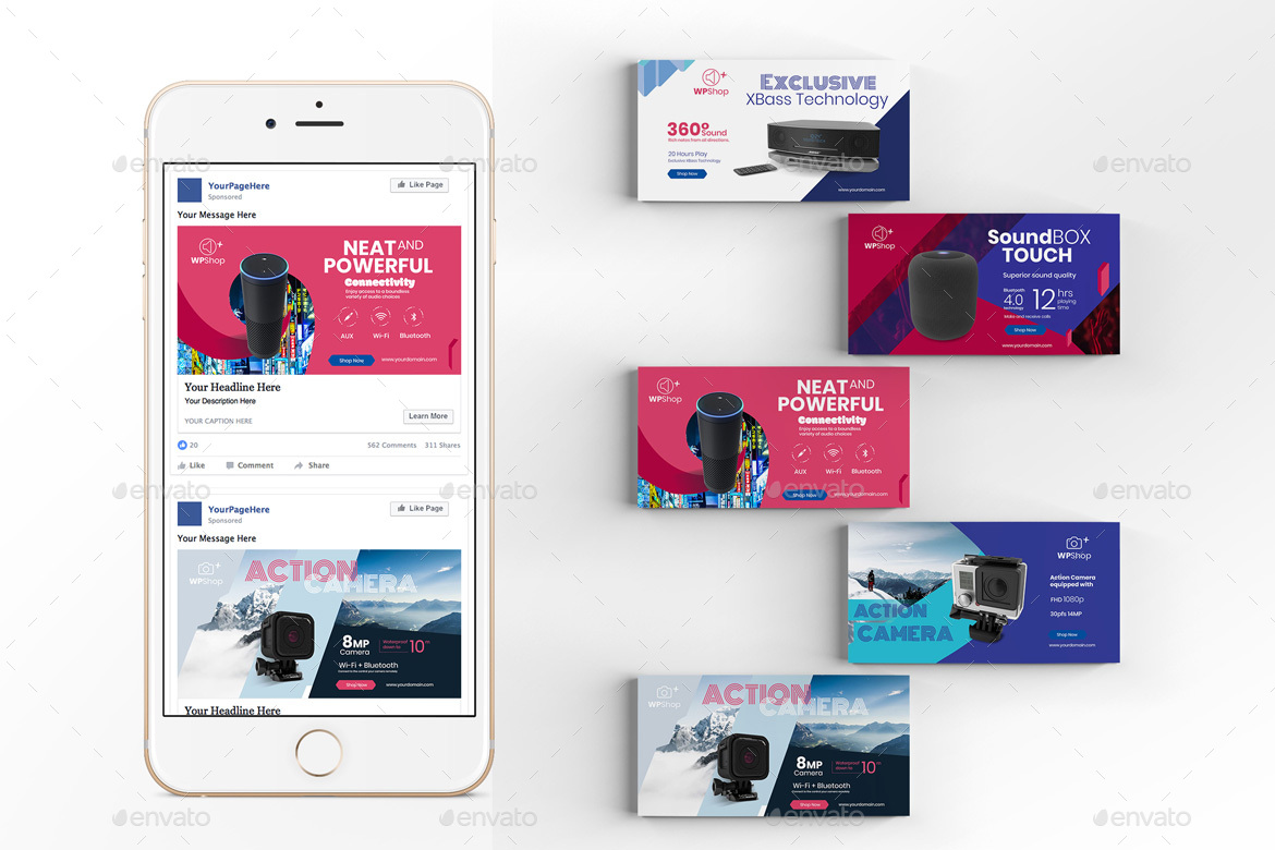 20 Facebook Post Banner - Products Vol02, Web Elements | GraphicRiver