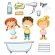 Children and Bathroom Set, Vectors | GraphicRiver