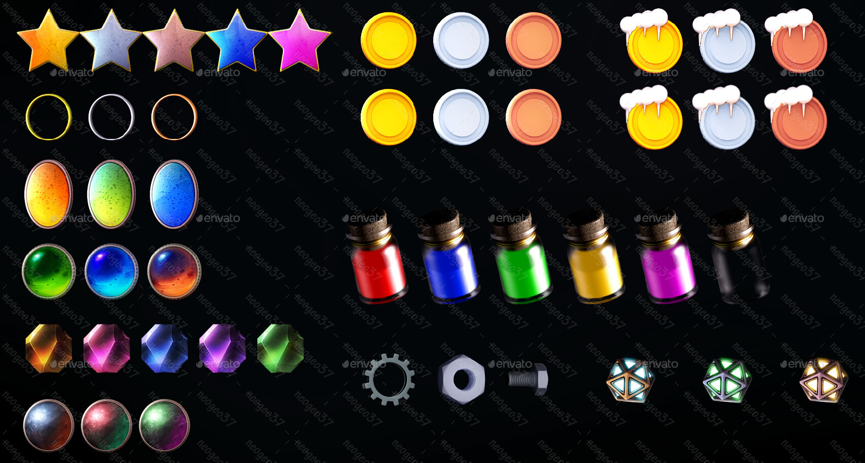 Animated Collectible Items Vol 2, Game Assets | GraphicRiver