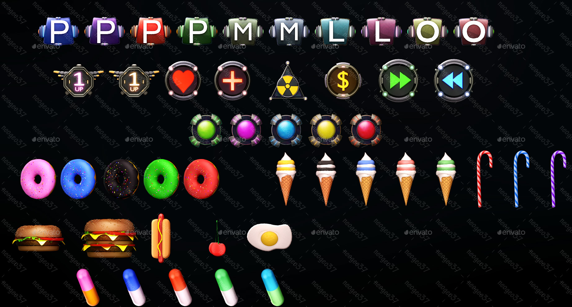 Animated Collectible Items Vol 2, Game Assets | GraphicRiver