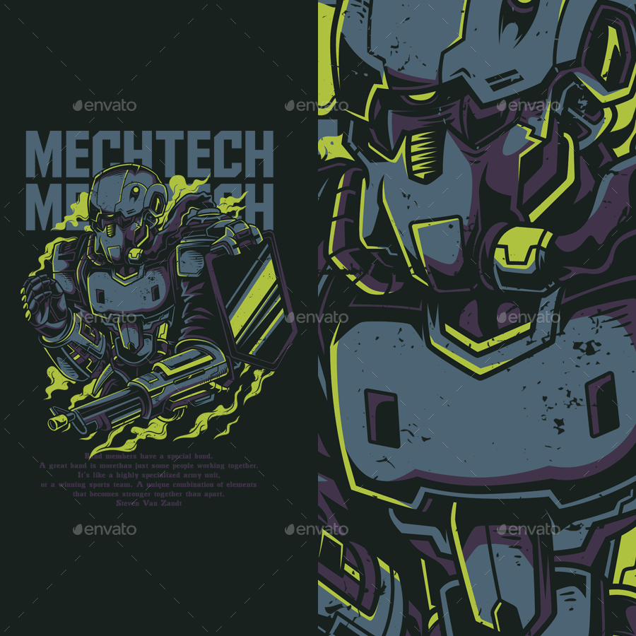 Mech Tech T-Shirt Design, T-Shirts | GraphicRiver