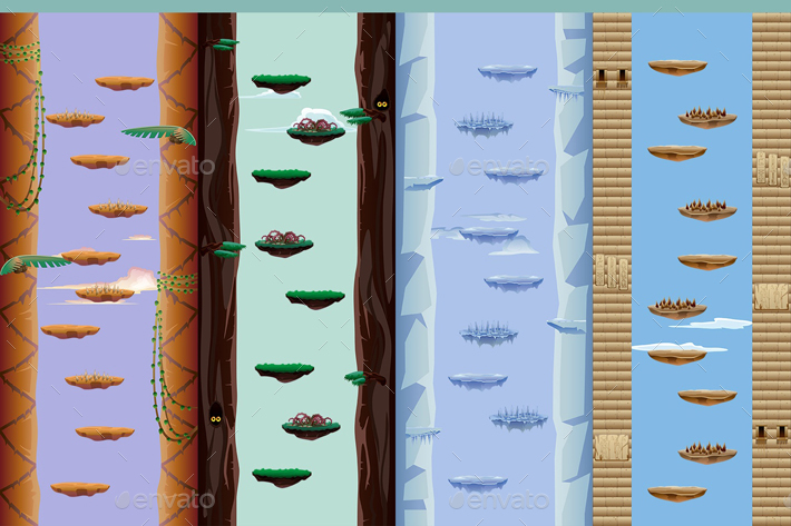 Jump 2D Game Backgrounds, Game Assets | GraphicRiver