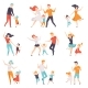 Parents Dancing with Their Children Set, Vectors | GraphicRiver
