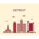 Detroit City Skyline Michigan USA Vector Line City, Vectors | GraphicRiver