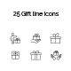 25 Gift Line Icons by 4slash | GraphicRiver