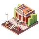 Vector Isometric Library Building, Vectors | GraphicRiver