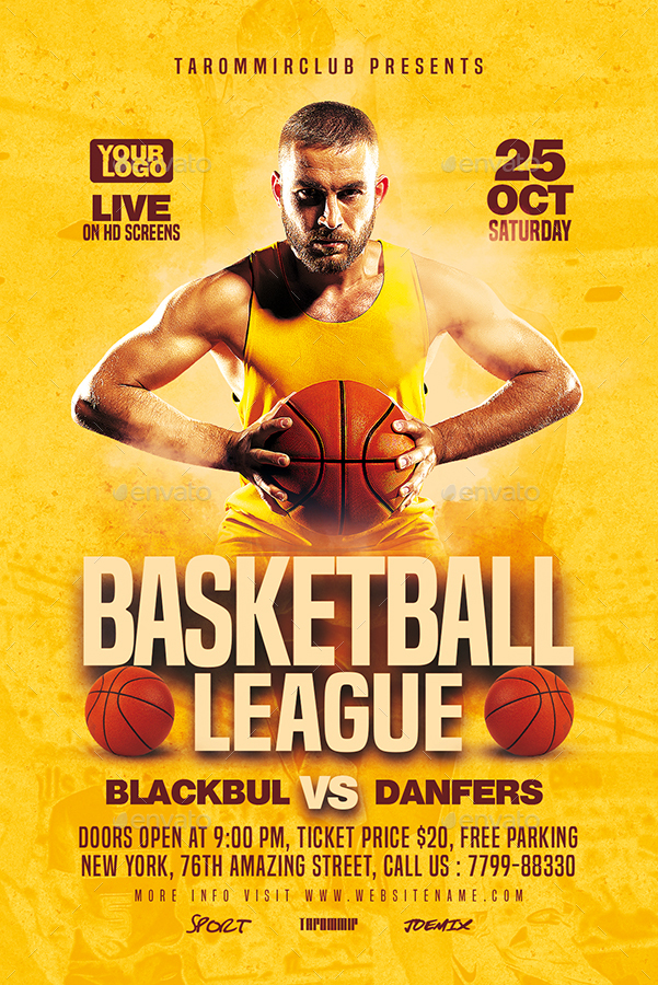 Basketball League Flyer, Print Templates | GraphicRiver