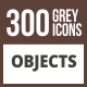 300 Objects Flat Greyscale Icons, Icons | GraphicRiver
