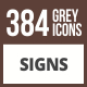 384 Sign Flat Greyscale Icons, Icons | GraphicRiver