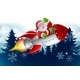 Santa Claus in Rocket Christmas Cartoon, Vectors | GraphicRiver