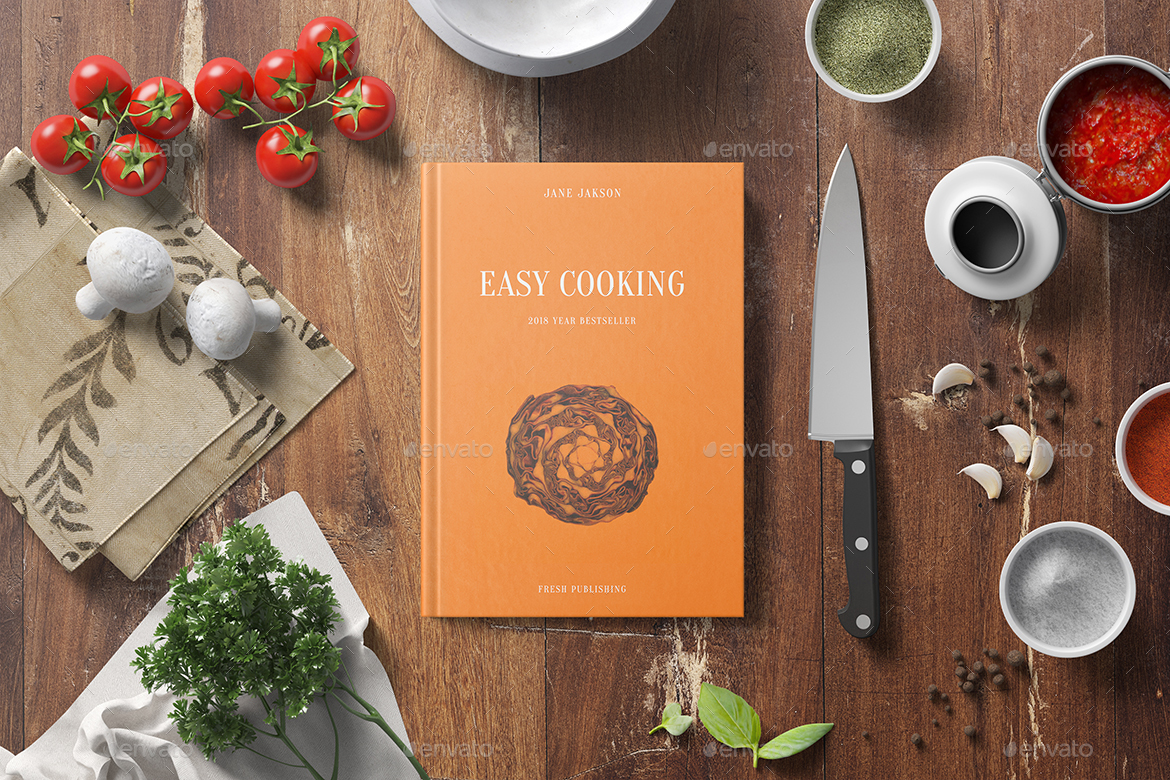Hard Cover Cook Book Mockup, Graphics | GraphicRiver