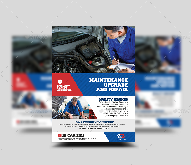 Car And Auto Mechanic Flyer, Print Templates | GraphicRiver