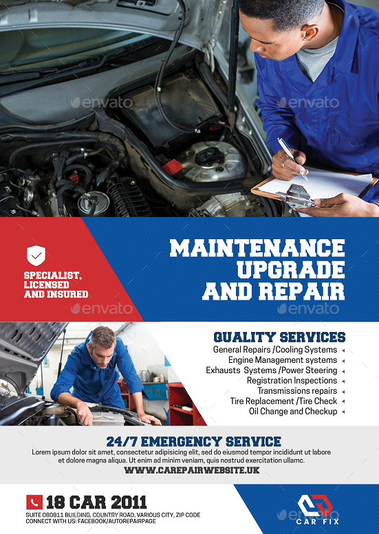 Car And Auto Mechanic Flyer, Print Templates | GraphicRiver