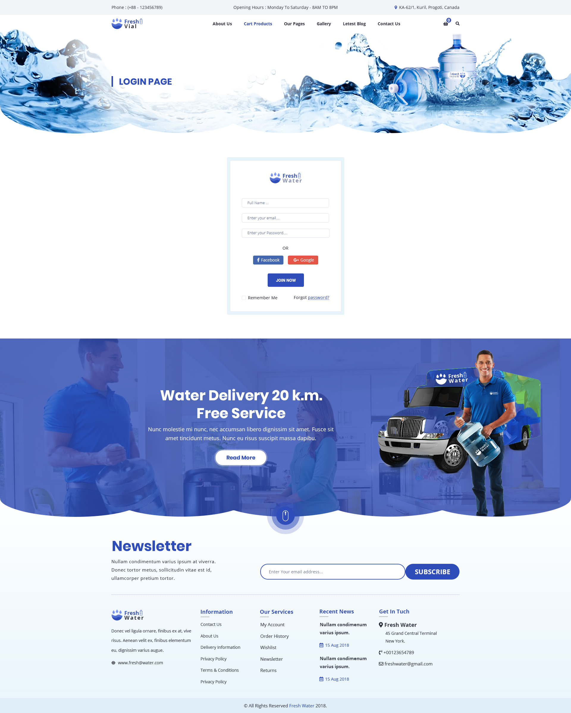 Fresh Vial - Drinking Mineral Water Delivery PSD Template by creativemela