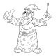 Wizard Outline Coloring Drawing, Vectors | GraphicRiver