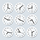 Realistic Detailed Clock Set with Different Time, Vectors | GraphicRiver