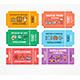 Cartoon Color Different Tickets Icon Set, Vectors | GraphicRiver