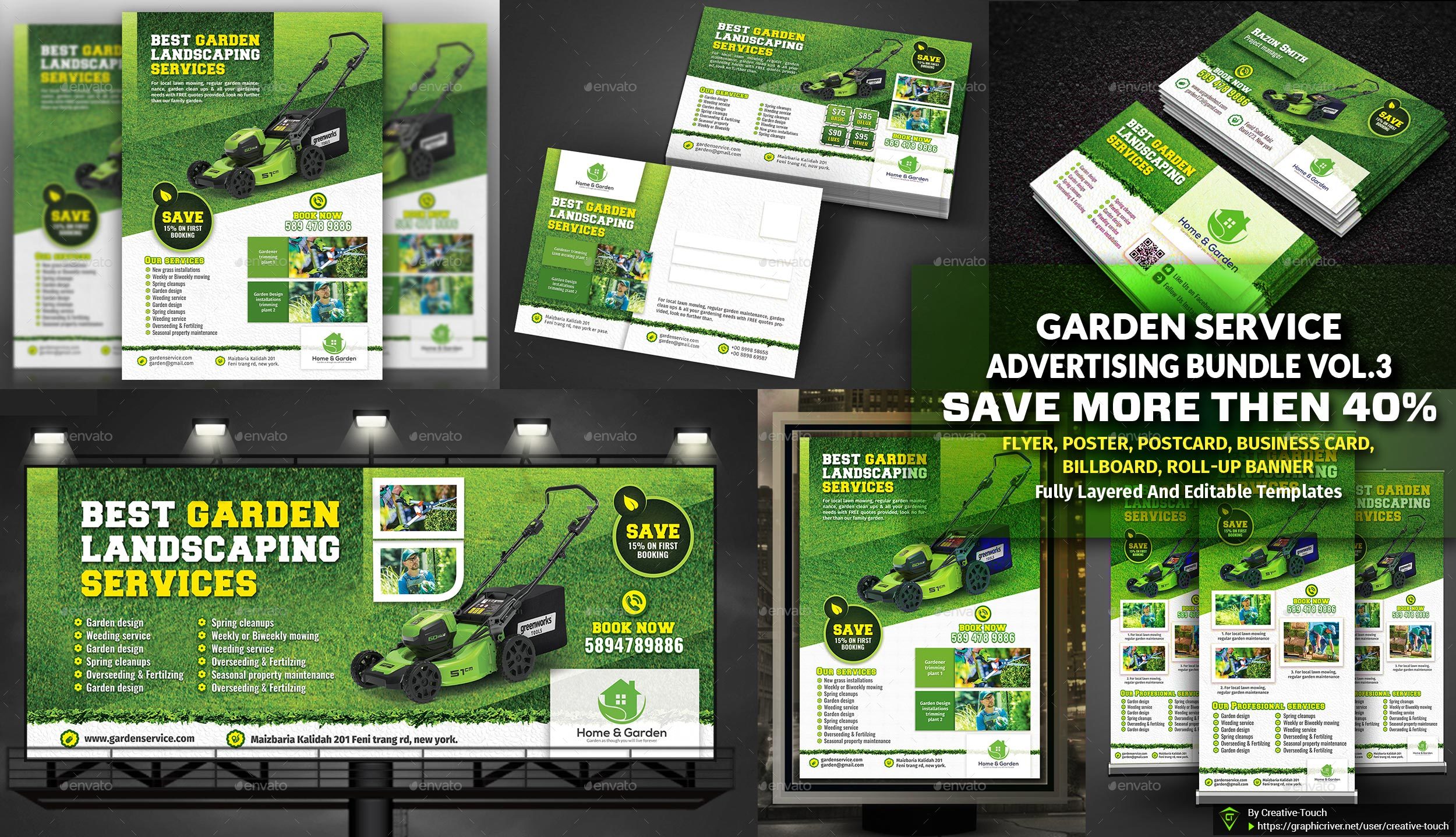 Garden Landscape Advertising Bundle Vol.3, Print Templates | GraphicRiver