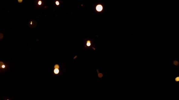Rare Falling Sparks, Smoldering On A Black Background, Motion Graphics