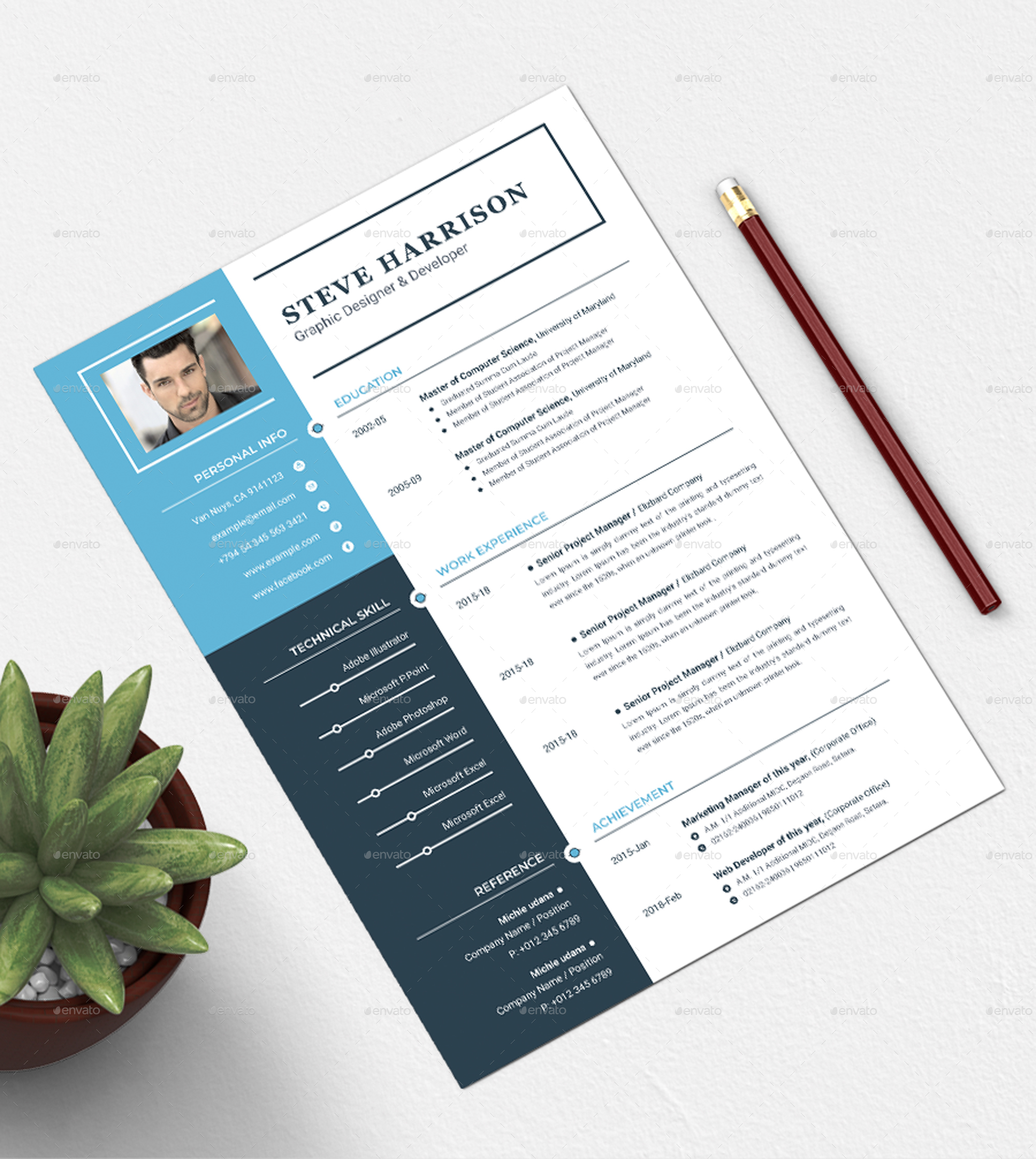 Stylish Resume, Print Templates | GraphicRiver