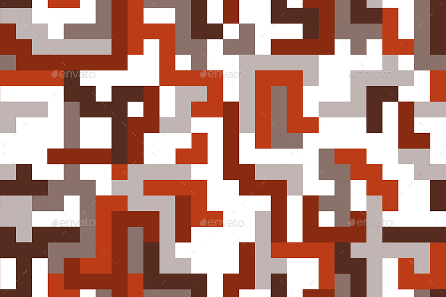 Pixel Art. Multi-colored Pixels in 8 Bit Style Seamless Pattern, Graphics