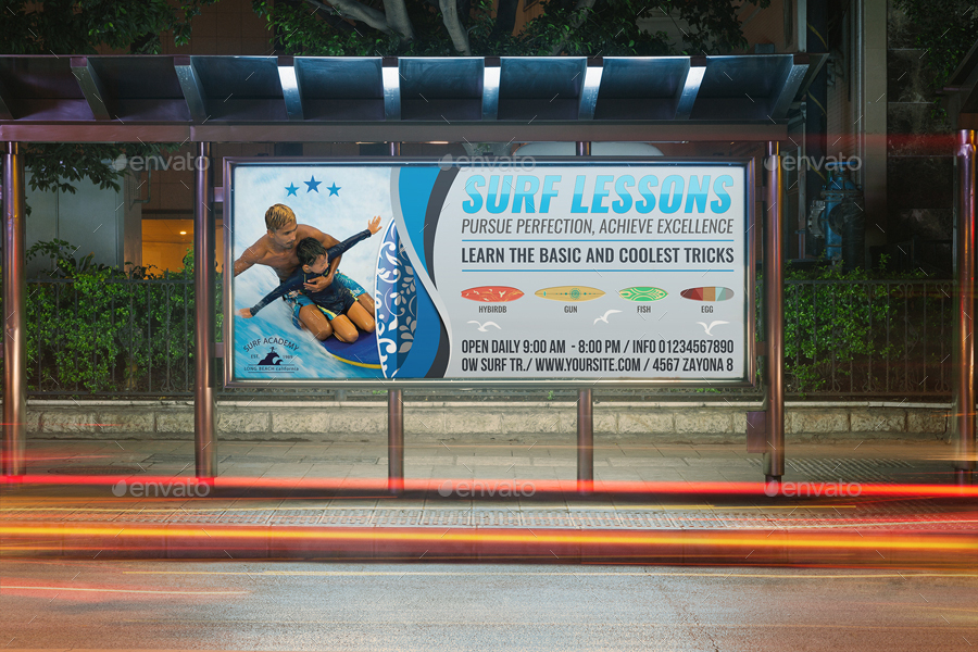 Surf Training Billboard Template, Print Templates | GraphicRiver