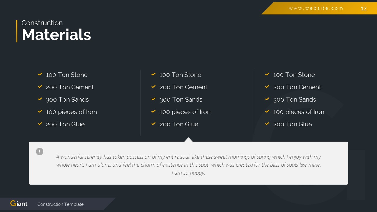 Giant Construction PowerPoint Presentation Template, Presentation Templates