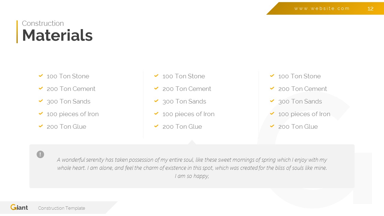 Giant Construction PowerPoint Presentation Template, Presentation Templates