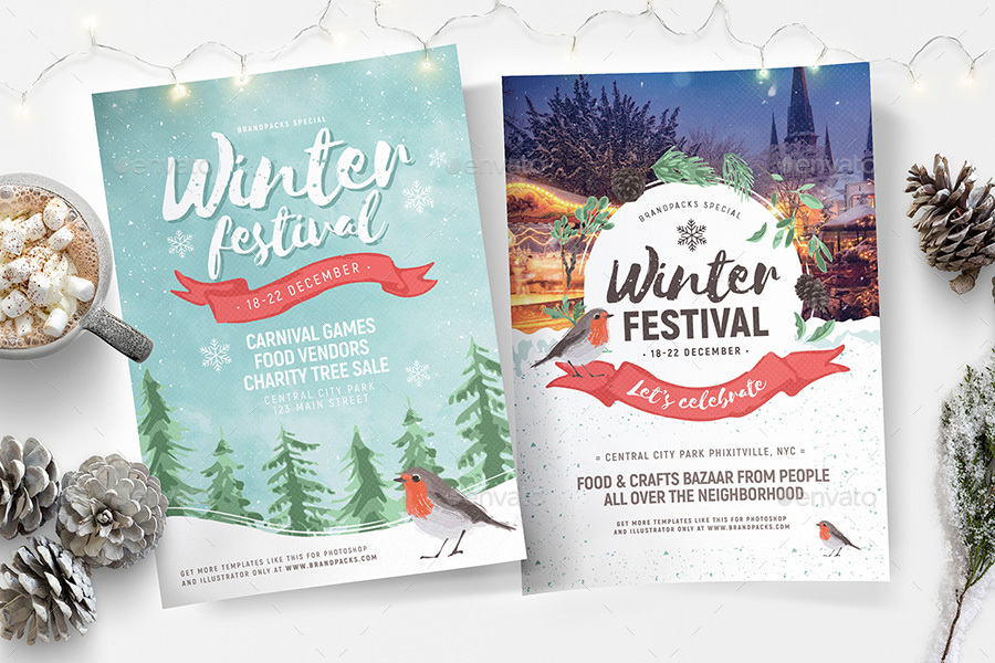 Winter Festival Poster / Flyer Template, Print Templates | GraphicRiver