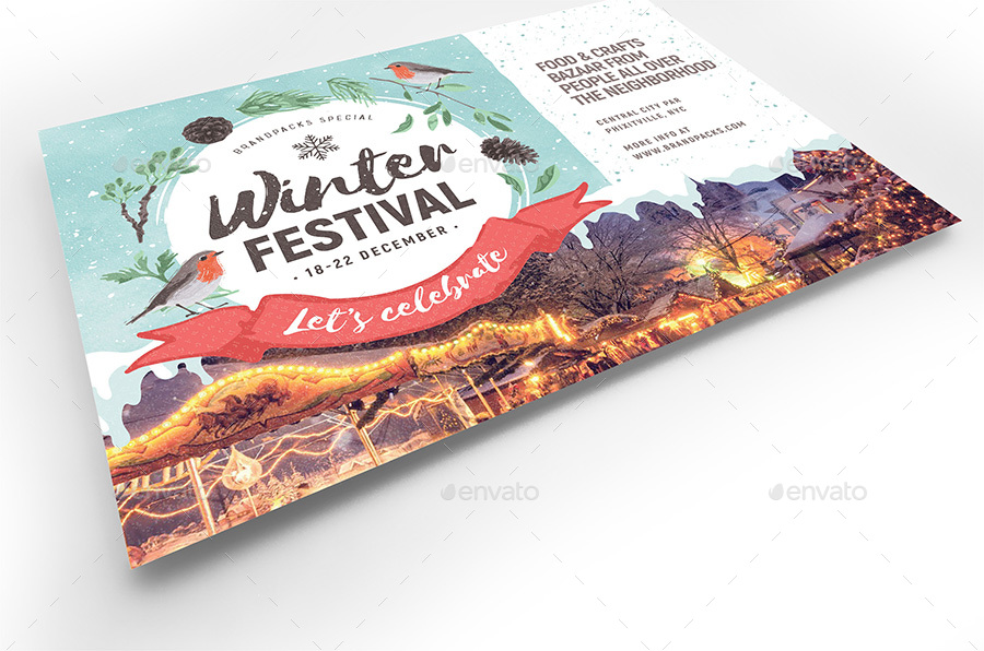 Winter Festival Flyer Template, Print Templates | GraphicRiver