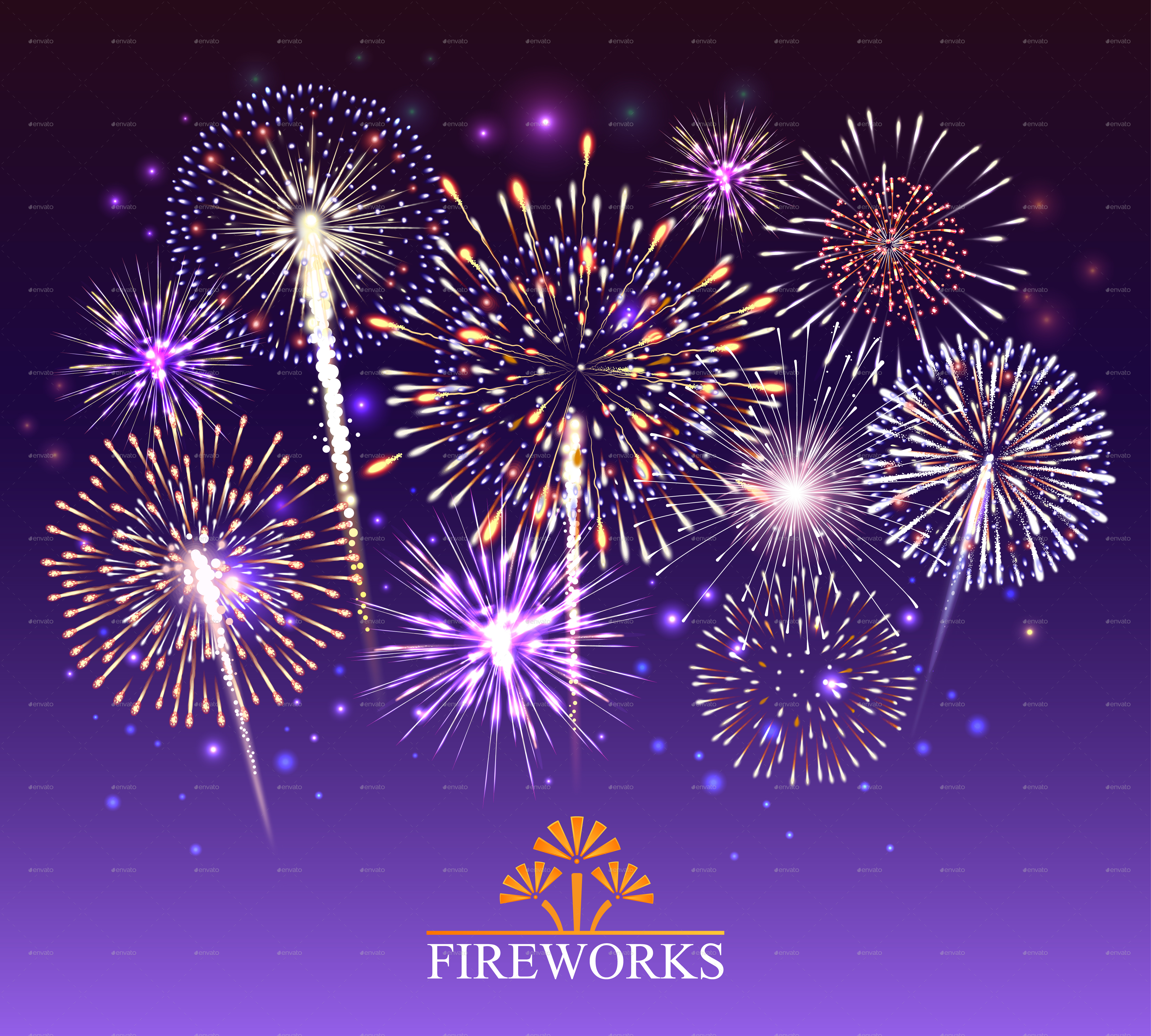 Fireworks Festive Banner, Vectors | GraphicRiver