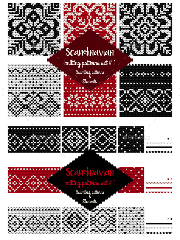 30 Scandinavian Knitting Patterns in RBW, Graphics | GraphicRiver