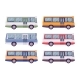 Bus Set in Bright Colors, Vectors | GraphicRiver