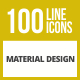 100 Material Design Line Inverted Icons, Icons | GraphicRiver