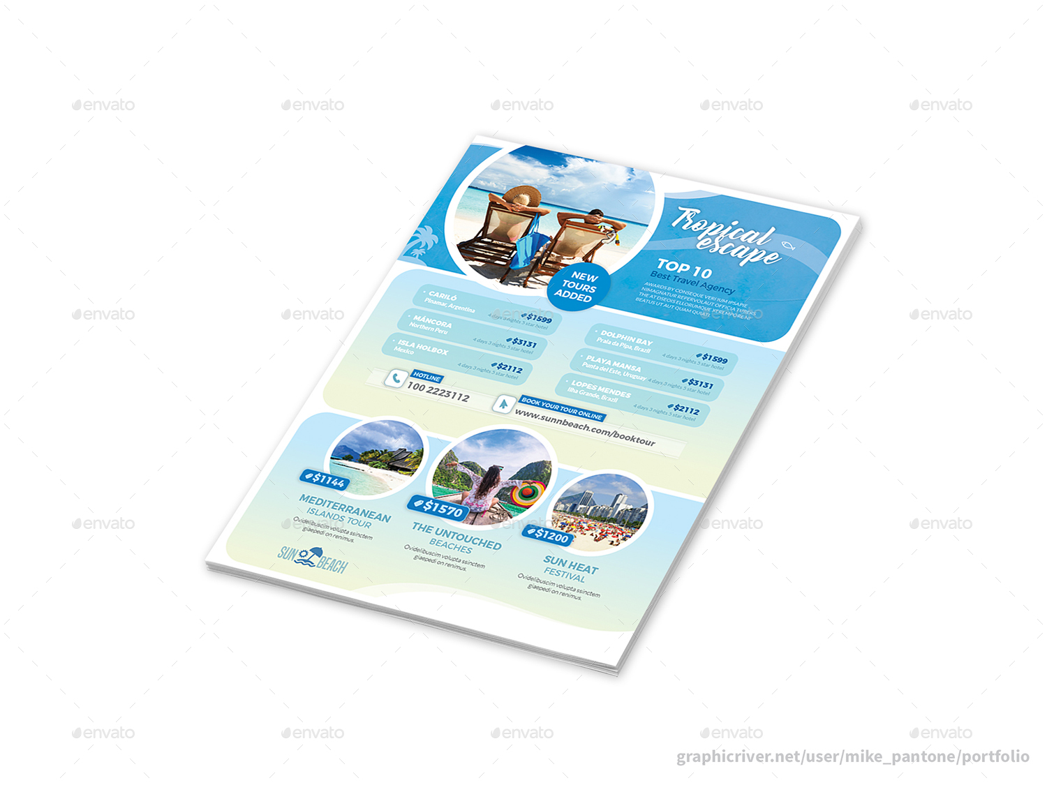 Travel Agency Flyers 5 – 4 Options, Print Templates | GraphicRiver